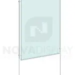 Non-Glare Acrylic Poster Holder Suspended on Wall-to-Wall Cable System
