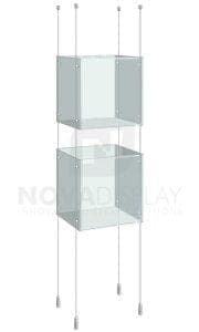 Clear Acrylic Showcase Display Kit / Five Sided | Suspended on Cables