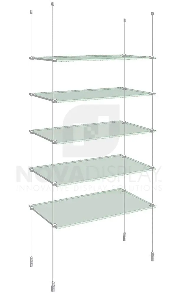 Glass Shelf Cable System Cable Suspended Shelf Display Kits With