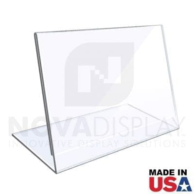1/8" Crystal Clear Acrylic Sign Holder/Slant Back Display Easel Landscape