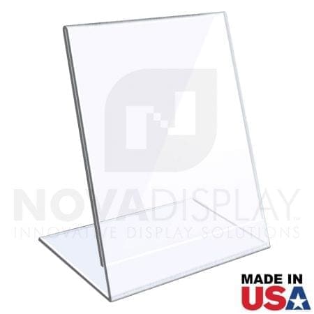 1/8" Crystal Clear Acrylic Sign Holder / Slant Back Display Easel
