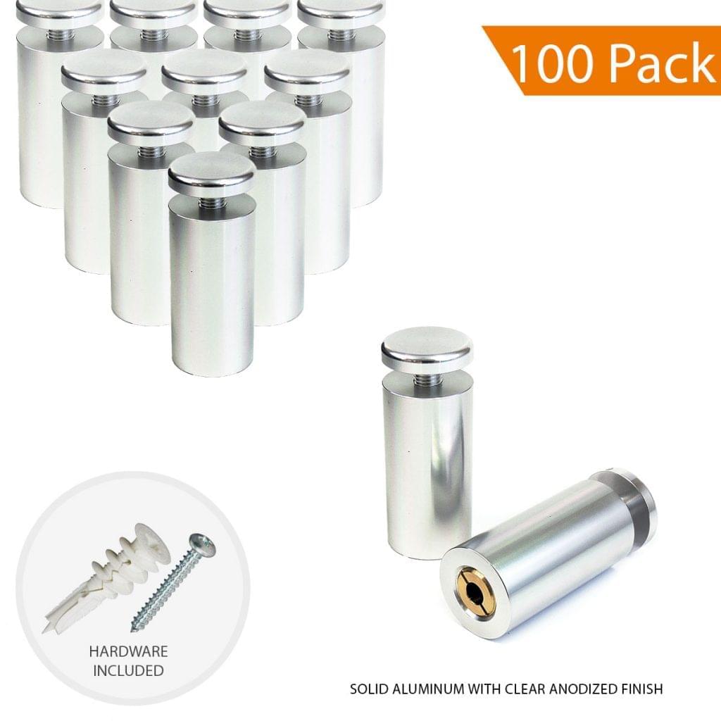 Sign Standoff Hardware Kit: 1″ Dia x 2″ aluminum standoff | NDSI Store