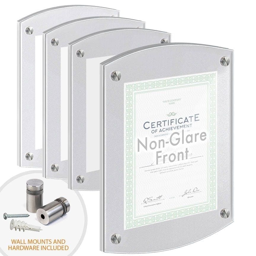 Satin-Frost Acrylic Frames with Arched Top-Bottom | Wall Mounted Frames