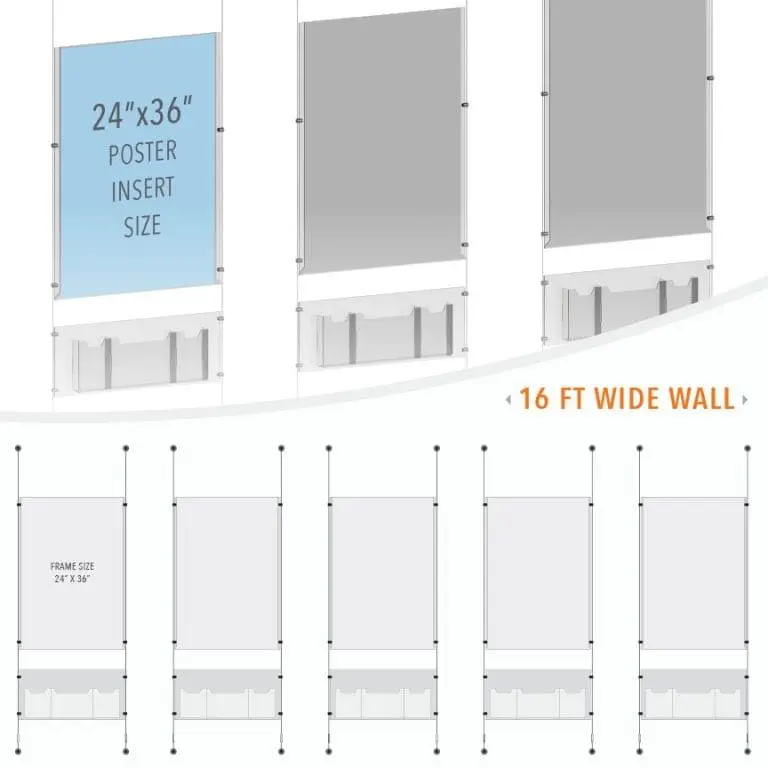 DC2303 Literature Wall Display – 16ft Wall | Display Concepts