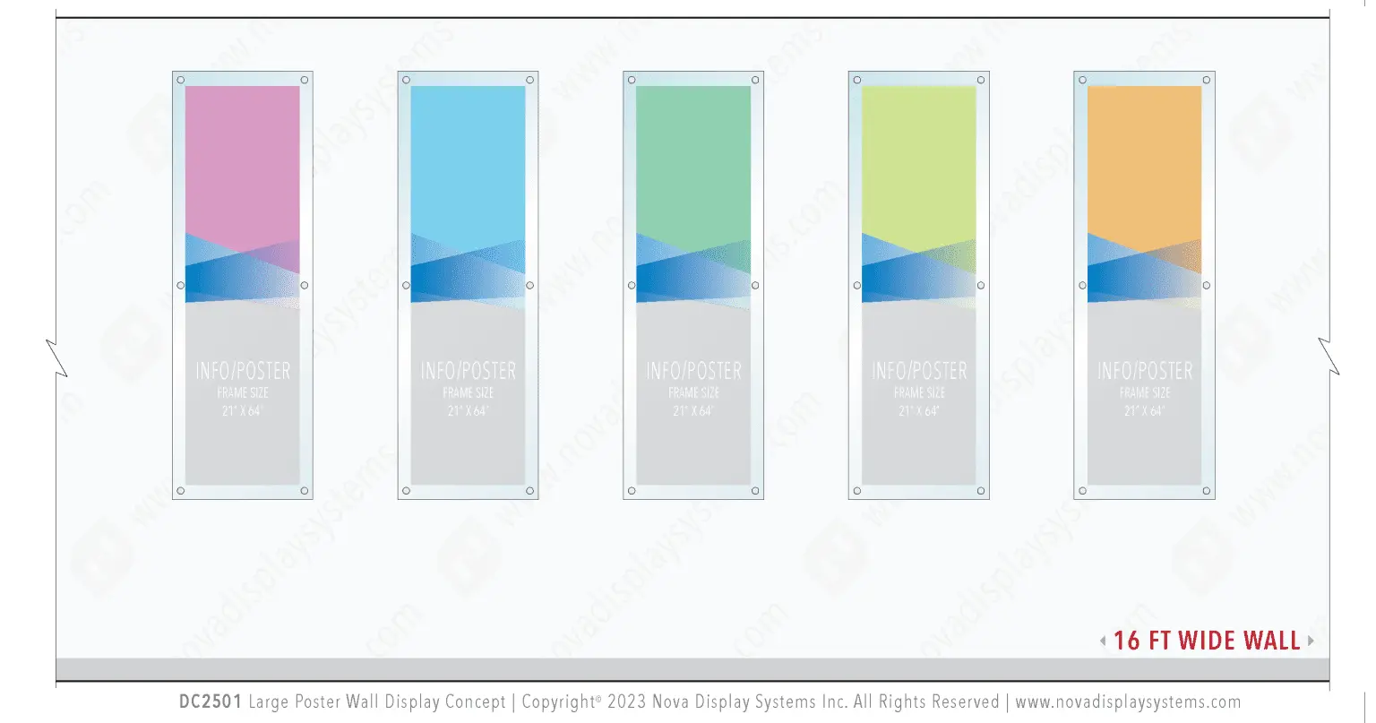 DC2501 Large Poster Wall Display – 16ft Wall | Display Concepts