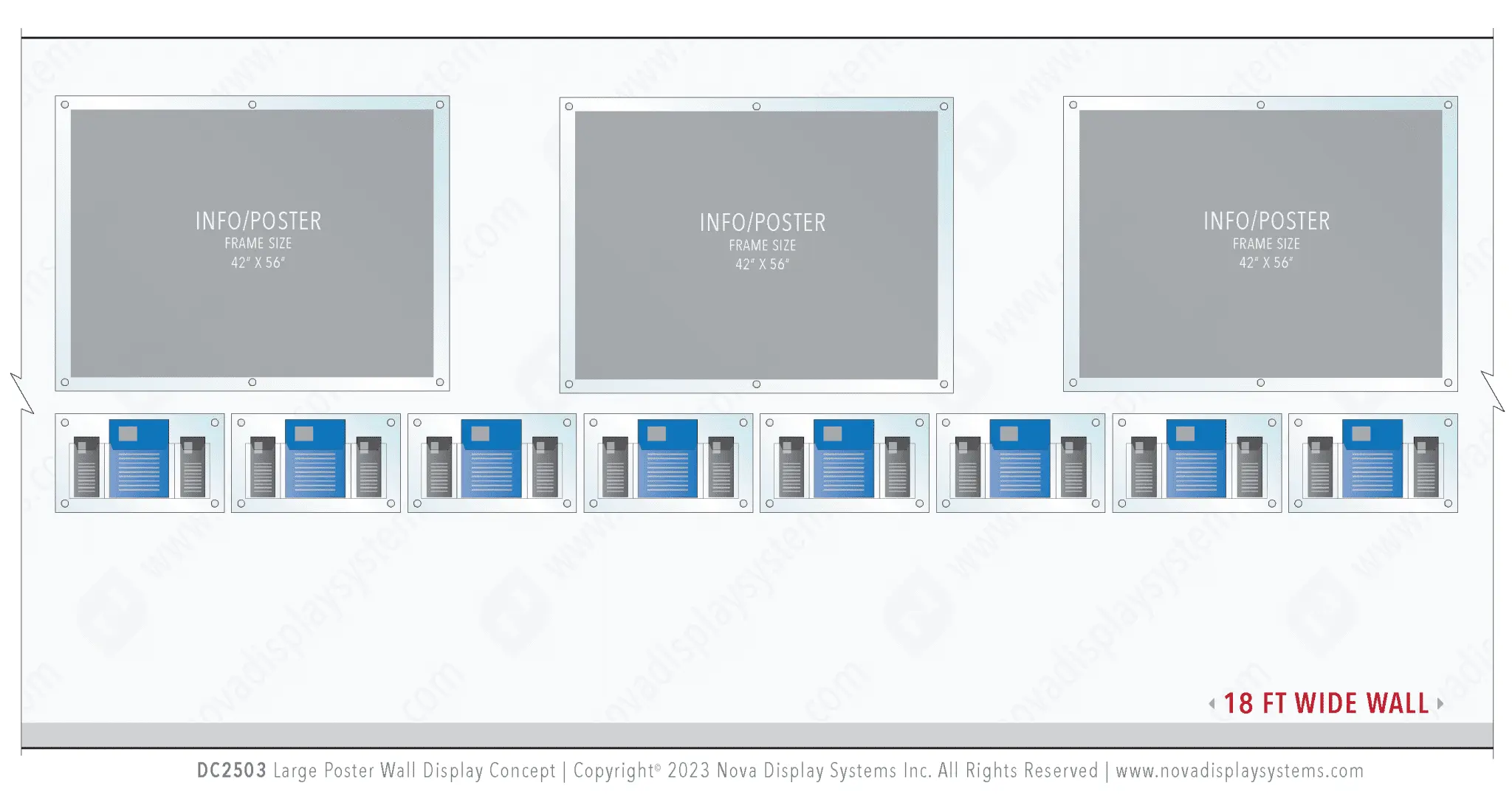 DC2503 Large Poster Wall Display – 18ft Wall | Display Concepts