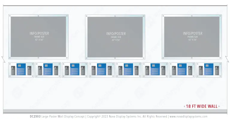 DC2503 Large Poster Wall Display – 18ft Wall | Display Concepts