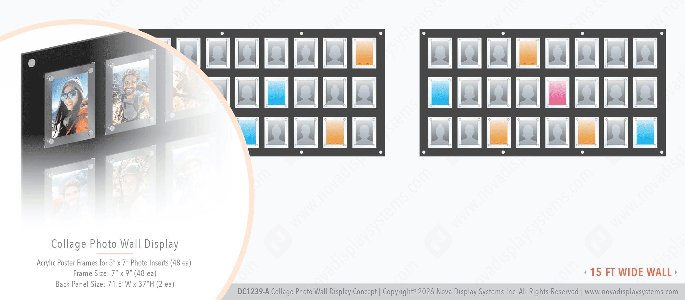 DC1239-A Collage Photo Wall Display | Frames for 5x7 Inserts